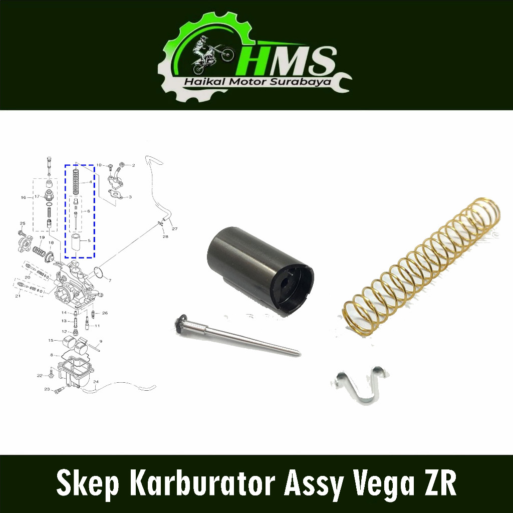 Jual Skep Karburator Assy Vega ZR - Sekep Piston Gas Karbu Vakum Vacum ...