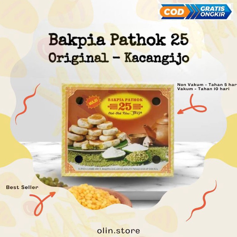 Jual Spesial Edition BAKPIA PATHOK 25 Original Kacang Ijo Bakpia Basah ...