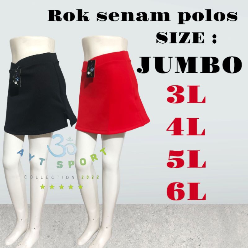 Jual ROK SENAM WANITA UKURAN JUMBO/rok tenis/rok olahraga jumbo ...