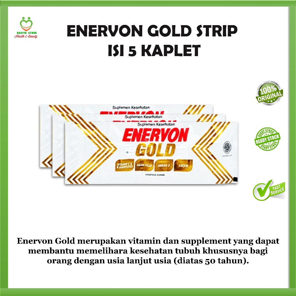 Jual ENERVON GOLD ISI 5 Kapsul Multivitamin Khusus Lansia Vitamin untuk ...