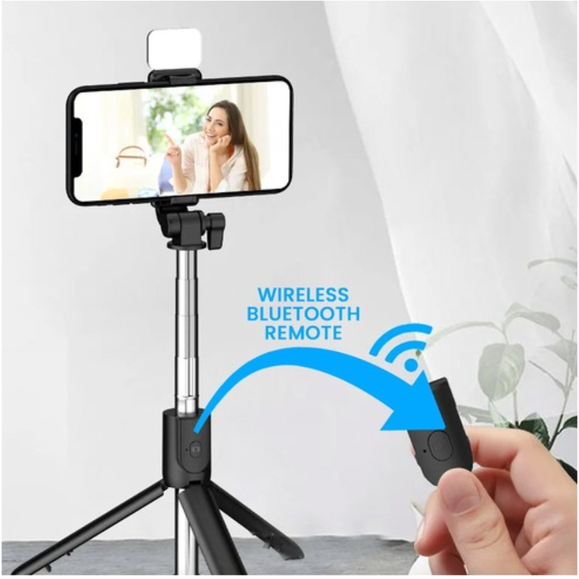 Jual Tongsis Selfie tripod 4in1 bluetooth + LED / Tongsis LED + Remote ...