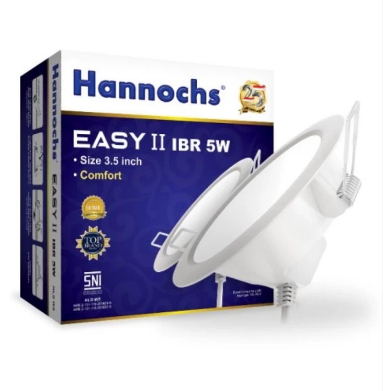 Jual Lampu Downlight led Hannochs EASY II IBR 5w putih bulat lampu 5 watt downligh 3,5in ...
