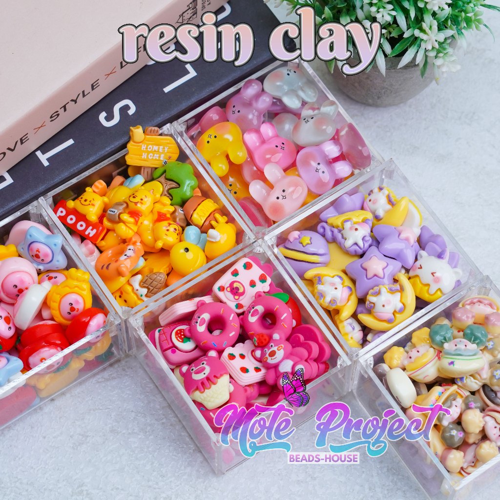 Jual 10pcs Resin Clay Mix Karakter Lotso Spongebob Boneka The Pooh ...
