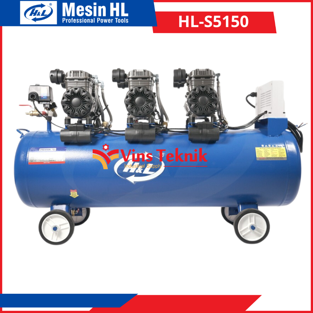 Jual Mesin Kompresor Compressor Oil-less 5HP 150L Premier H&L HL-S5150 ...