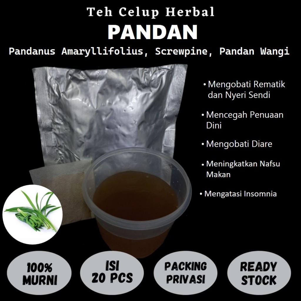 Jual Teh Celup Herbal PANDAN Rematik dan Nyeri Sendi Kesehatan Mata ...