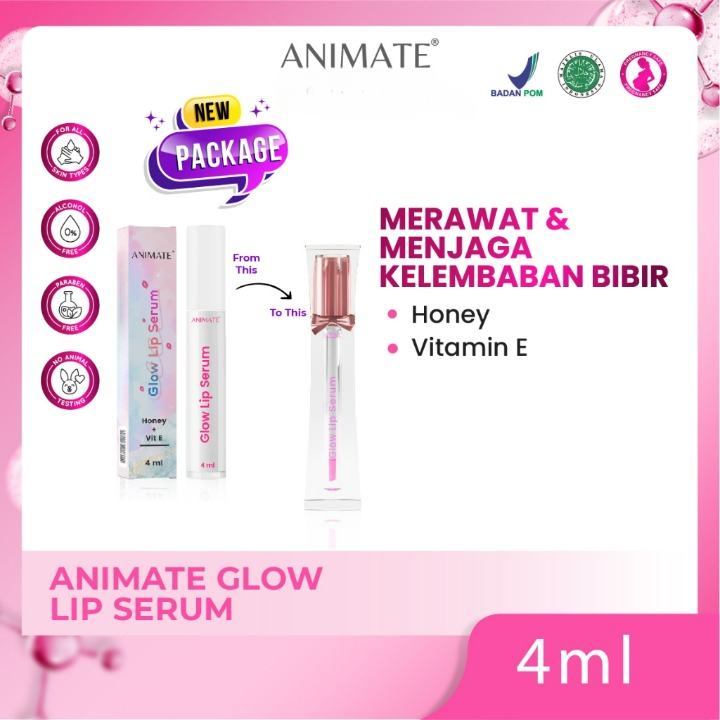 Jual ANIMATE GLOW LIP SERUM WITH HONEY + VIT E 4 ML | Shopee Indonesia