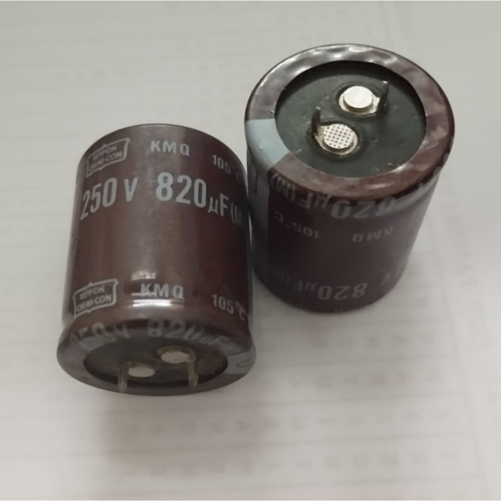 Jual Elco Capacitor 820uf 250v Nippon Chemicon KMQ - Original Japan ...