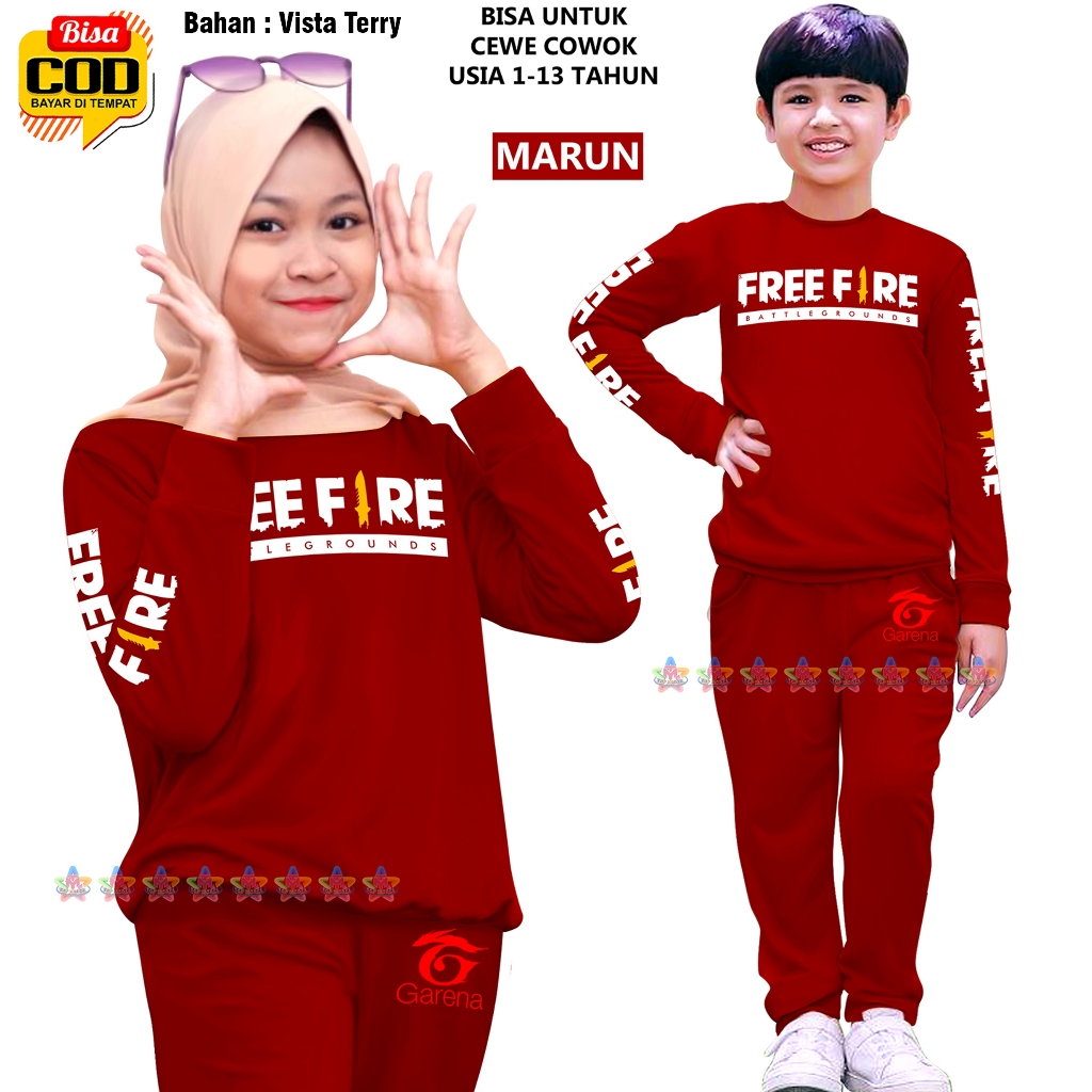 Jual Setelan Anak-anak Olahraga motif FF SKS 00053 Training Anak Cowok ...