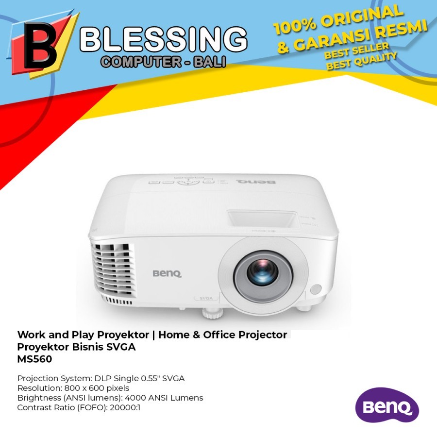 Jual Projector BenQ MS560 SVGA 4000 ANSI Lumens - VGA HDMI | Shopee ...