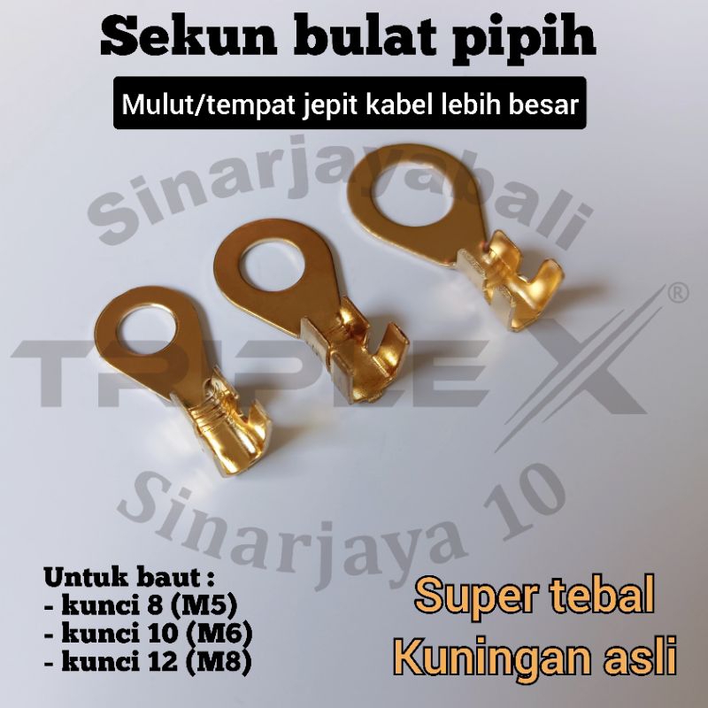 Jual skun bulat kabel besar terminal pipih sekun gepeng o lubang 8 10 ...