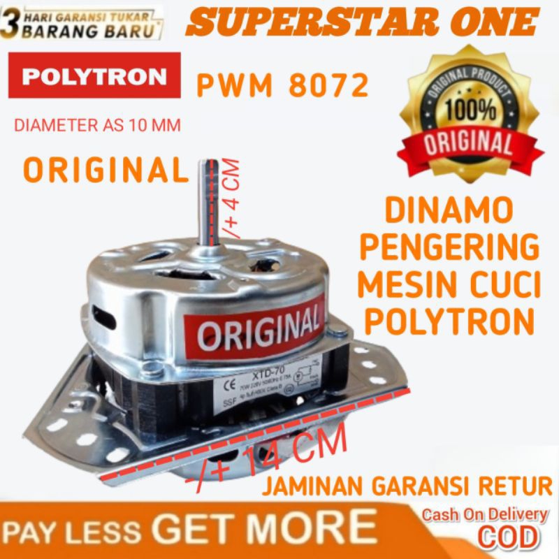 Jual Dinamo Pengering Mesin Cuci Polytron PWM 8072 As 10 Mm | Shopee ...