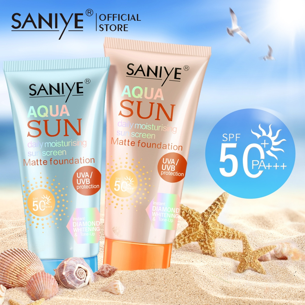 Jual SANIYE Aqua Sunscreen SPF 50 PA+++ | Shopee Indonesia