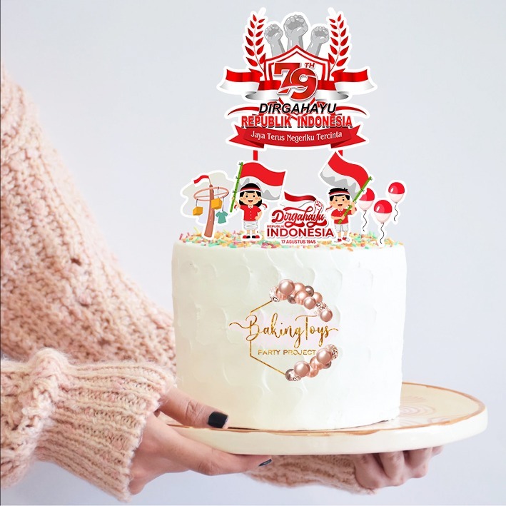 Jual Kemerdekaan 17 Agustus Dirgahayu Topper Cake Hiasan Kue ke 79 ...