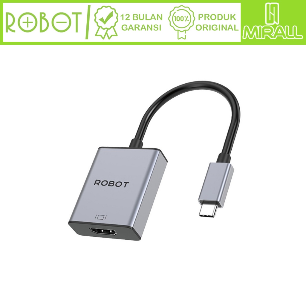 Jual Robot HT200 Converter USB-C to HDMI Adapter 4K Laptop Macbook ke TV Projector Original ...