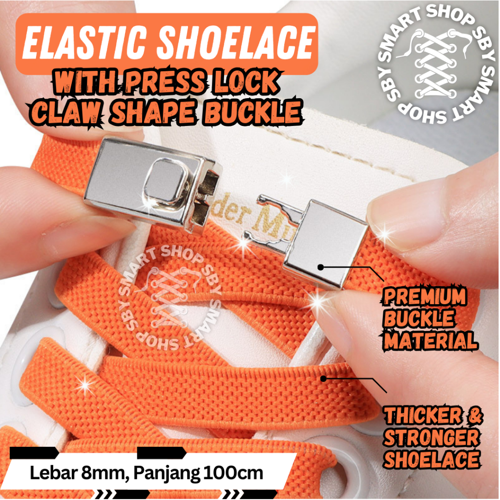 Jual (BB) Tali Sepatu Elastis Lebar 8mm Panjang 100cm Elastic Shoelace ...