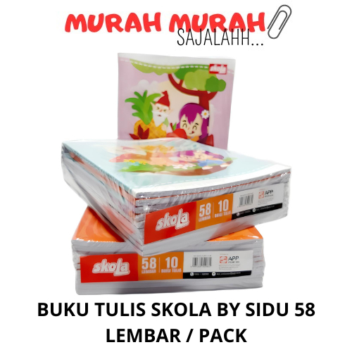 Jual (1 Pak) Buku Tulis SKOLA By SIDU 58 Lembar 10 buku | Shopee Indonesia