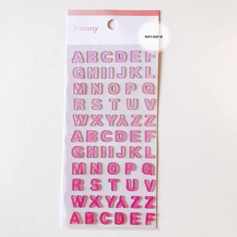 Jual INAMAZY ALPABET COLOR SEAL( TIMBUL ) / STICKER ALPABET DECO ...