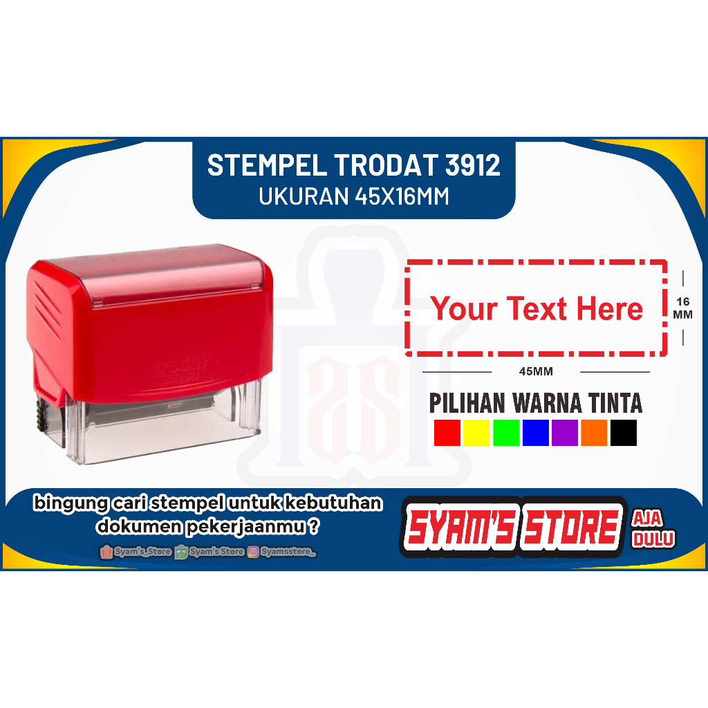 Jual STEMPEL CUSTOM TRODAT PRINTY 3912, STEMPEL NAMA DOKTER, STEMPEL PERAWAT, STEMPEL LUNAS ...