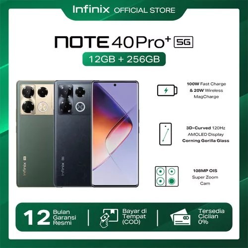 Jual INFINIX NOTE 40 PRO PLUS 5G RAM 12GB/256GB GARANSI RESMI | Shopee ...