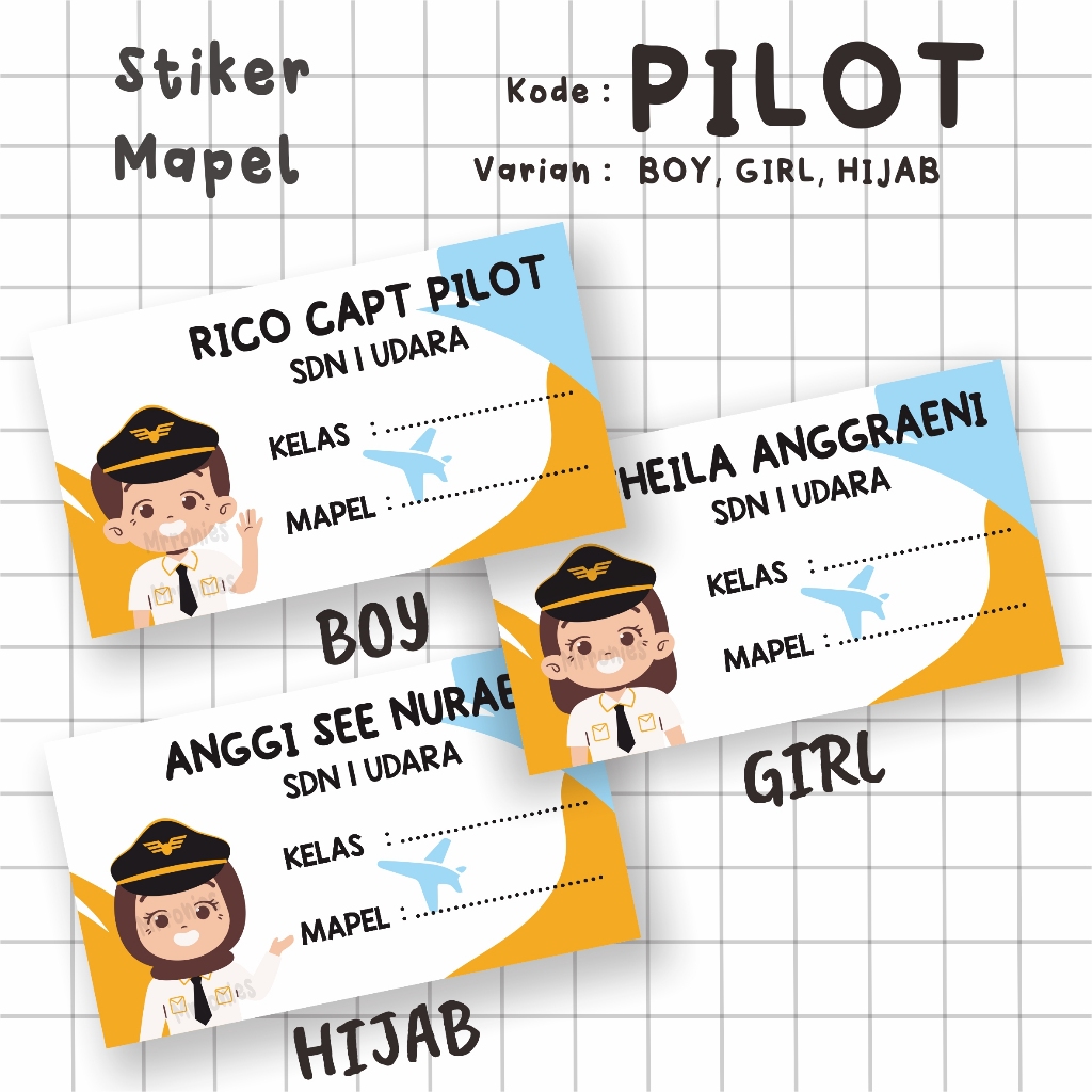 Jual Mrronies Stiker Mapel Pilot Pesawat Udara - Pilot | Shopee Indonesia