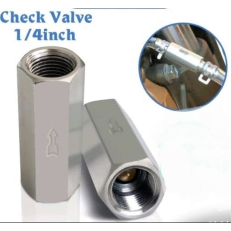 Jual check valve 1/4" one way stenless/chek valve one way 1/4" lurus ...