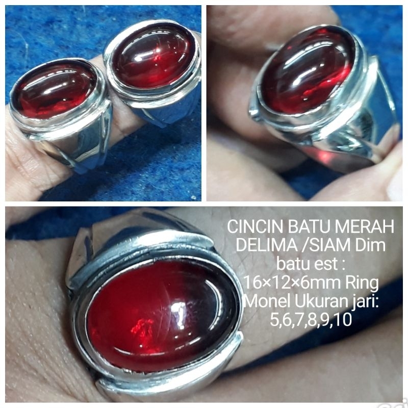 Jual CINCIN BATU MERAH DELIMA SIAM CRYSTAL | Shopee Indonesia