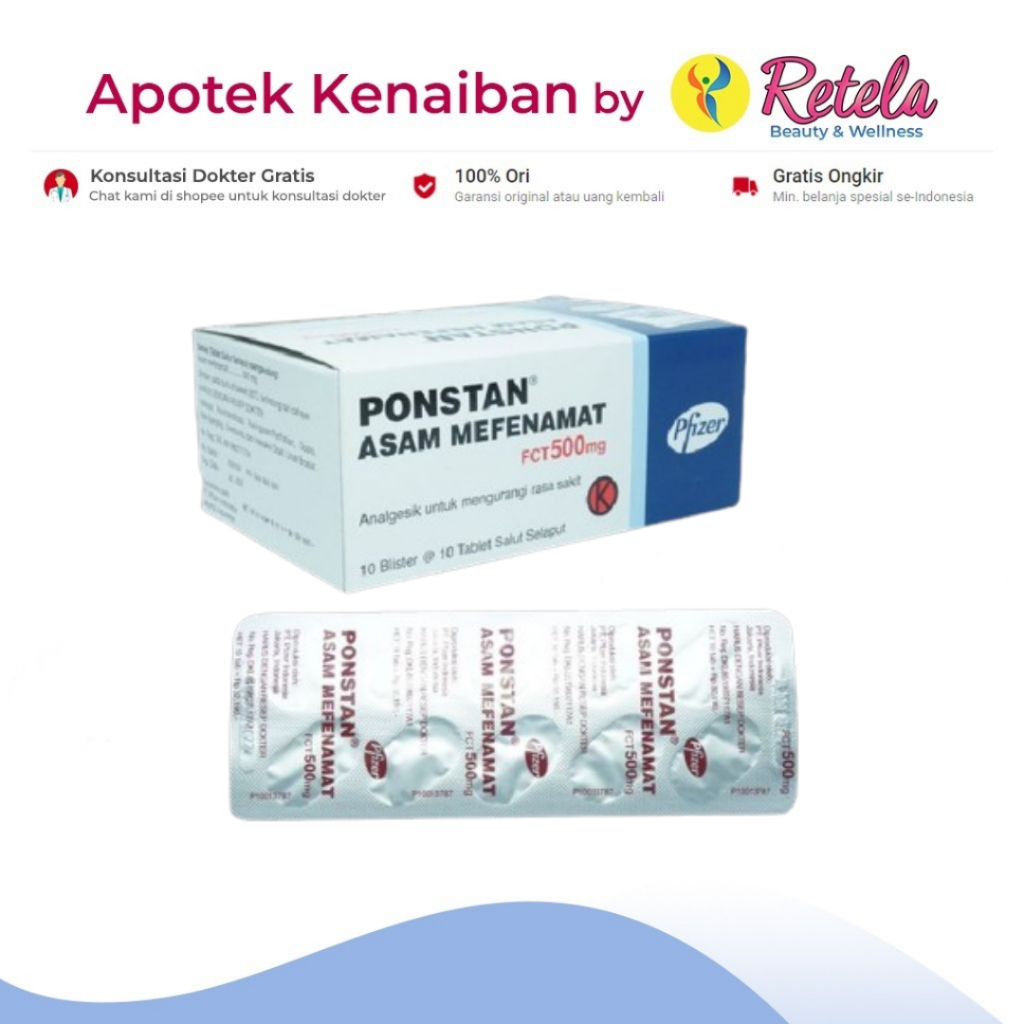Jual PONSTAN 500MG 1 STRIP 10 TABLET | Shopee Indonesia