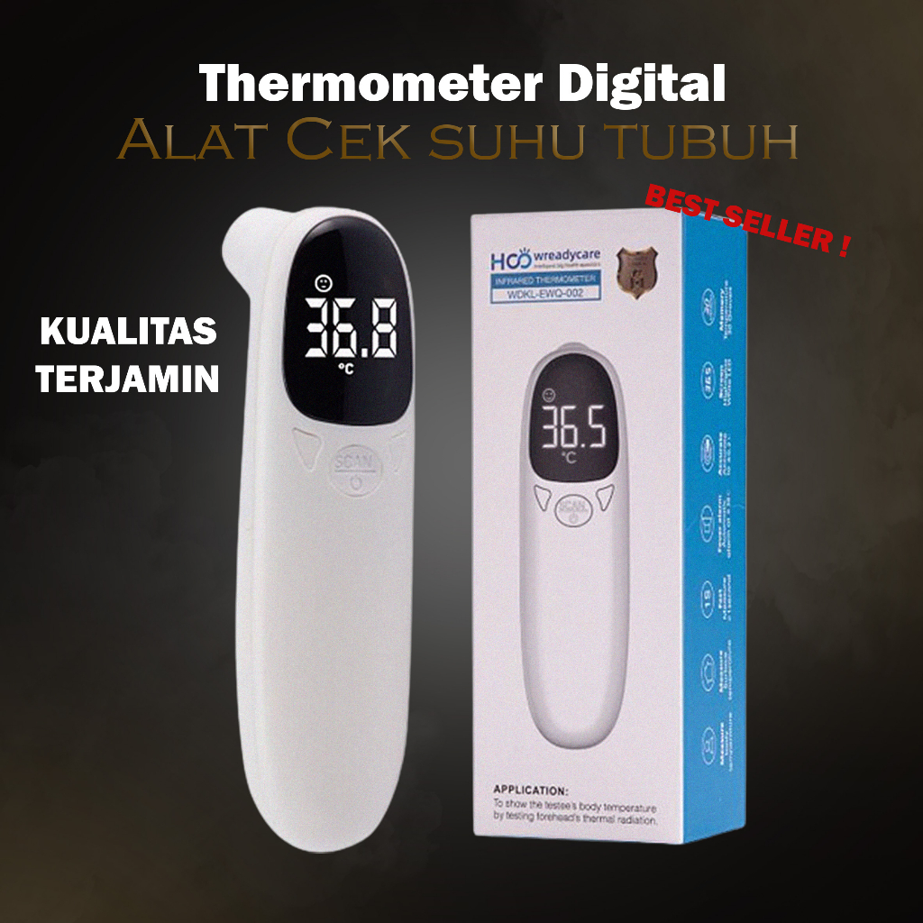 Jual Termometer Infrared [A44] Non Contact Digital Suhu Badan Tubuh Thermometer Infrared Merah ...