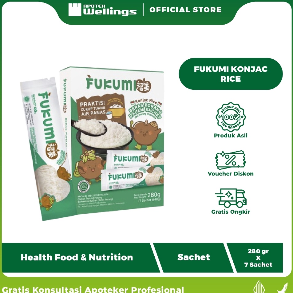 Jual Cuma satu hari FUKUMI KONJAC RICE BERAS PORANG RENDAH KALORI 7 ...