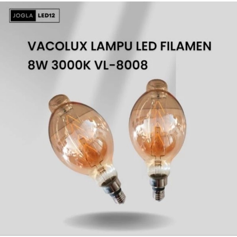 Jual Lampu LED Filamen Edison E27 8W 3000K Cahaya Kuning | Shopee Indonesia