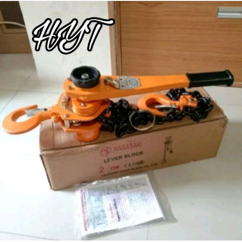 Jual Nagasaki lever block 6 ton x 5 meter chain block original Japan ...