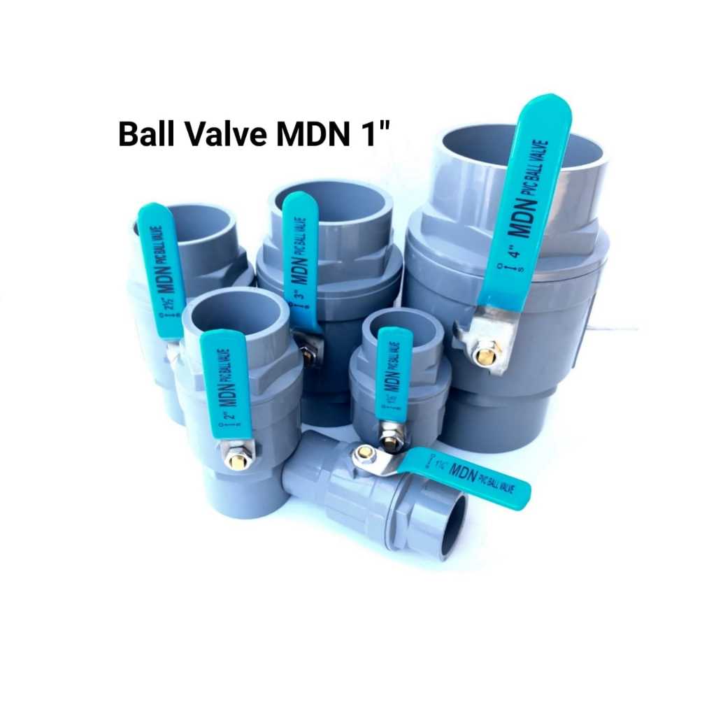 Jual Ball Valve PVC Handel Stainless / Stop Kran Polos Plastik Gagang Besi 1" MDN Original ...