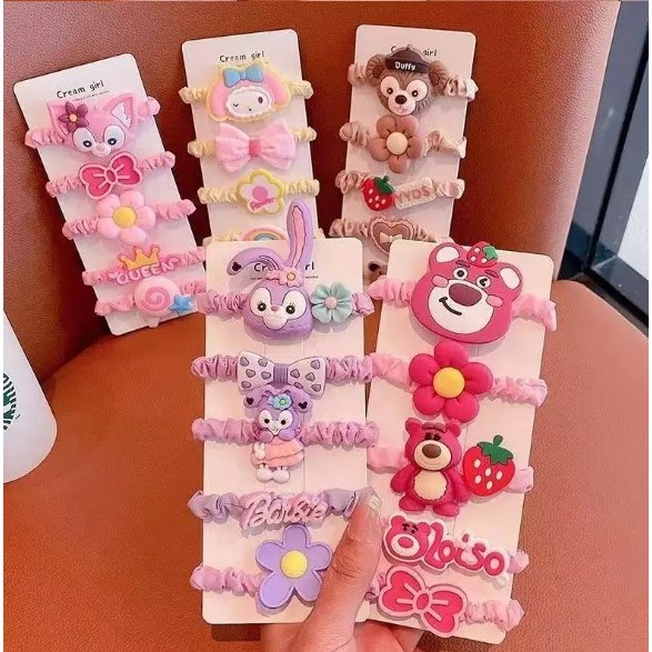 Jual 12PC- Ikat Rambut Karakter Animal Lucu Kunciran korean Style Hair ...