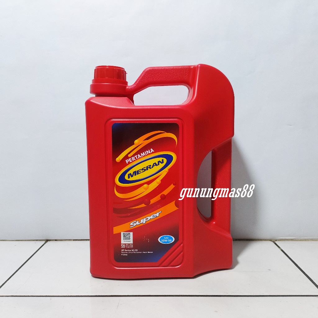 Jual Oli Mesin Pertamina Mesran Super SAE 20W-50 API SG/CD 4 Liter 4L ...