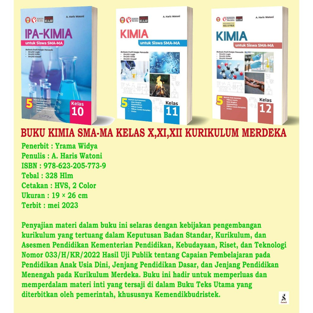 Jual BUKU KIMIA SMA-MA KELAS 10/X-KIMIA SMA-MA KELAS 11/XI-KIMIA SMA-MA KELAS 12/XII KURIKULUM ...