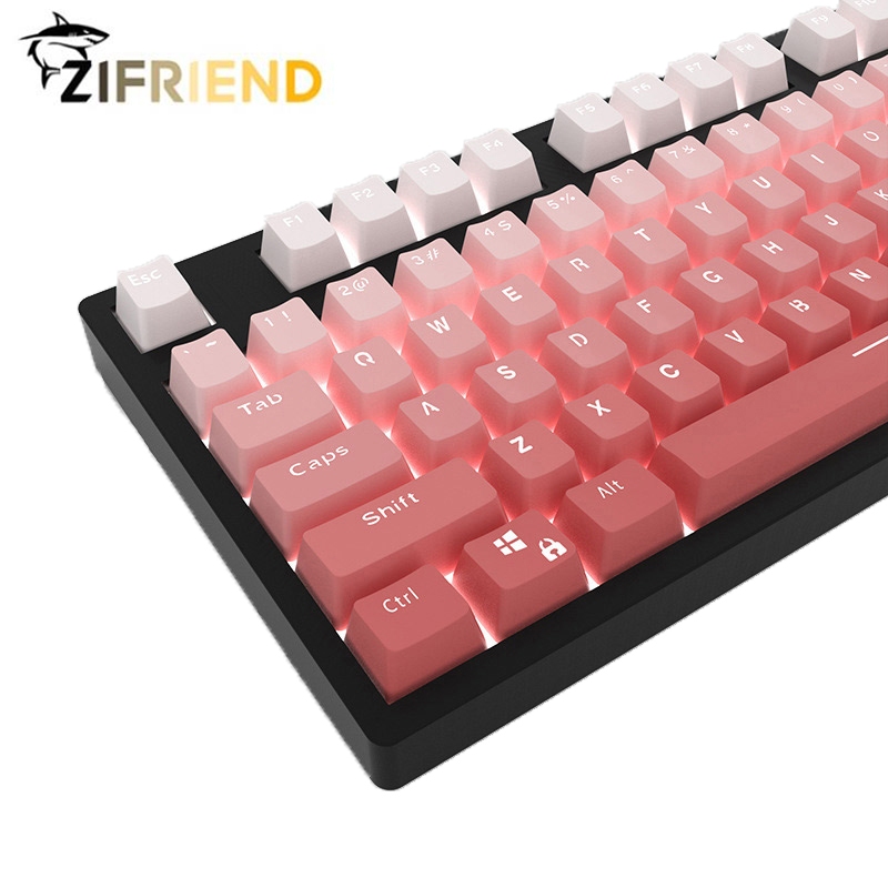 Jual ZIFRIEND 132Pcs/Set Keycaps High OEM PBT Material Pink Blue For ...