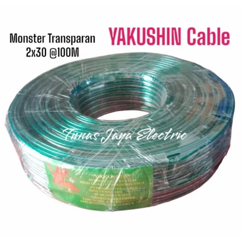 Jual Kabel Audio Monster Transparan 2x30 @100Yard YAKUSHIN Cable ...