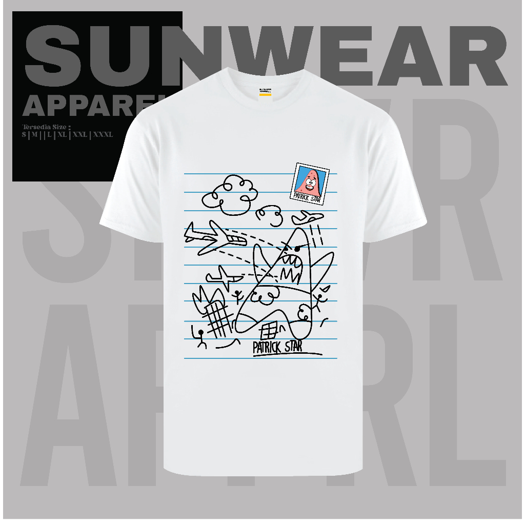 Jual SUNWEAR.CO Kaos Tanda Tangan Patrick Star Premium Katun (SB1 ...