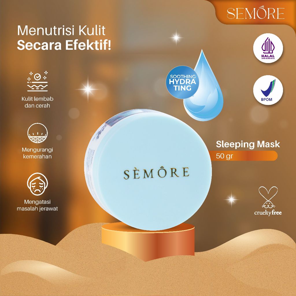 Jual SEMORE Sleeping Mask Soothing Hydrating Brightening Glowing Skin ...