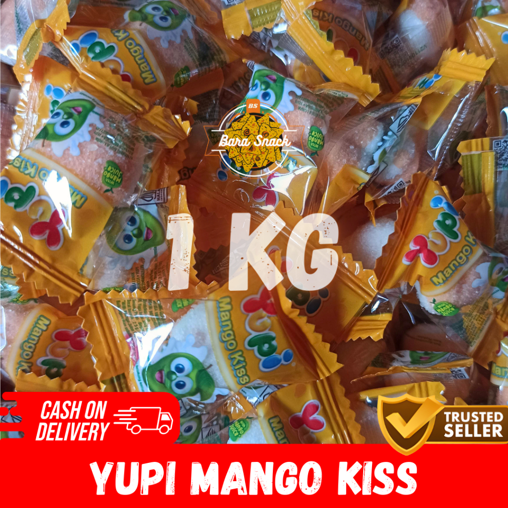 Jual [ 1KG ] Permen Yupi Mango Kiss Premium / Camilan Snack Kiloan ...
