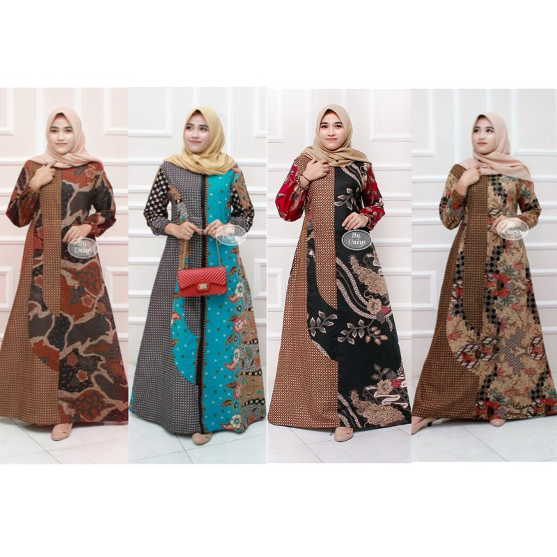 Jual Gamis Batik Modern Murah Katun Halus Kombinasi Truntum, Ori GAMIS ...