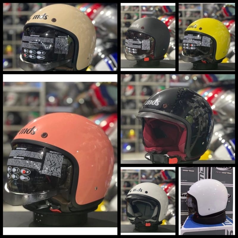Jual helm mds magnum solid helm mds model retro termurah bisa((COD ...