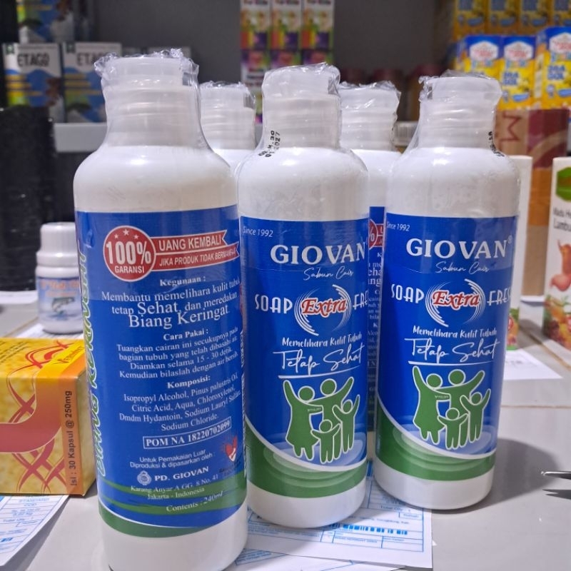 Jual Kemasan Baru Giovan Soap Extra Fresh 240ml sabun cair atasi cacar ...