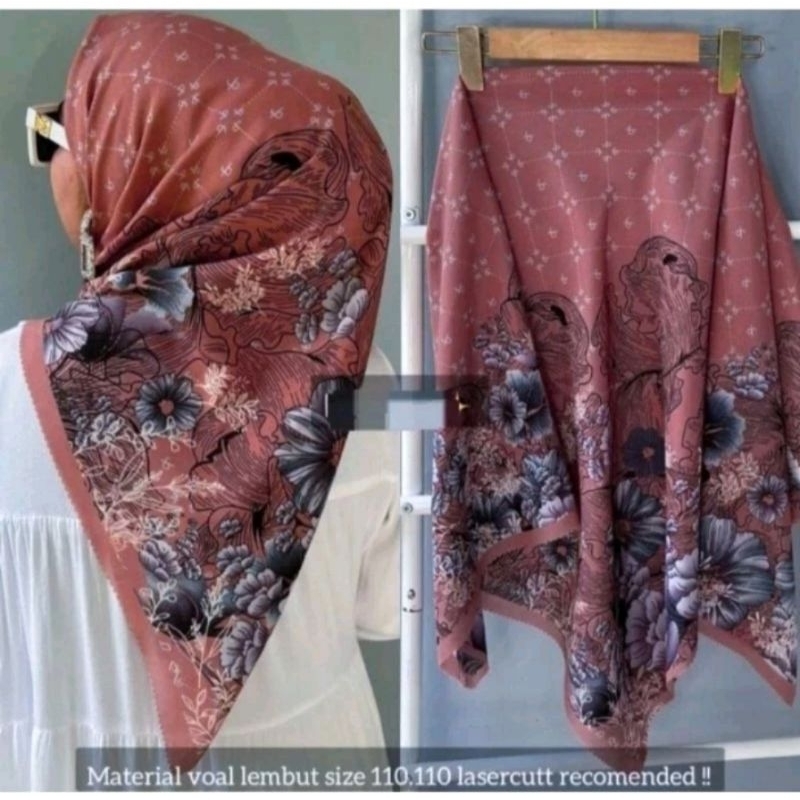 Jual HIJAB VOAL MOTIP HIJAB SEGI EMPAT VOAL PREMIUM LASER CUTTING | Shopee Indonesia