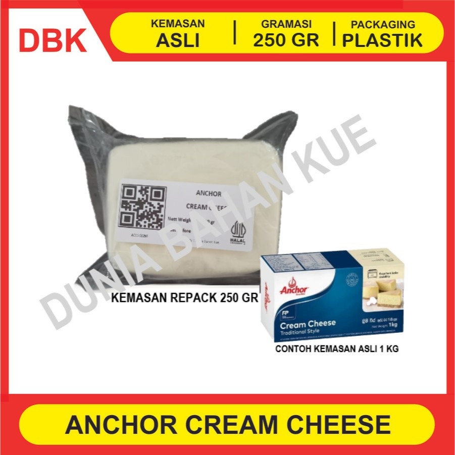 Jual ANCHOR CREAM CHEESE REPACK 250 GR / KRIM KEJU | Shopee Indonesia