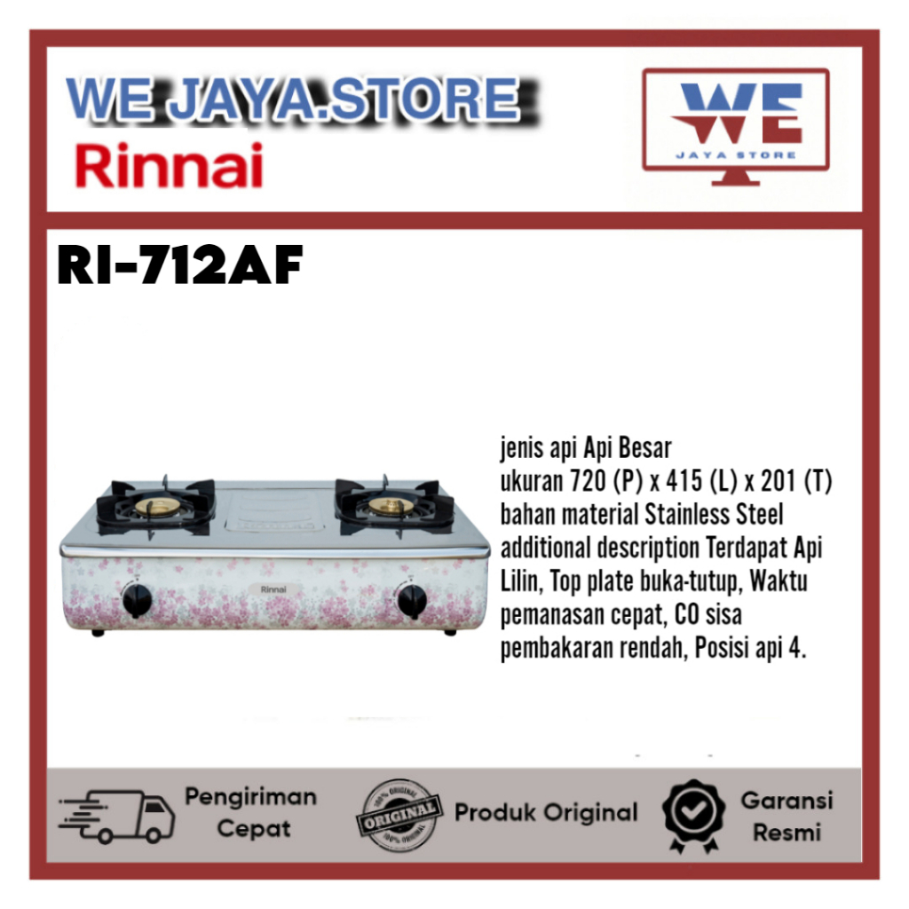 Jual KOMPOR GAS 2 TUNGKU RINNAI RI-712AF | Shopee Indonesia