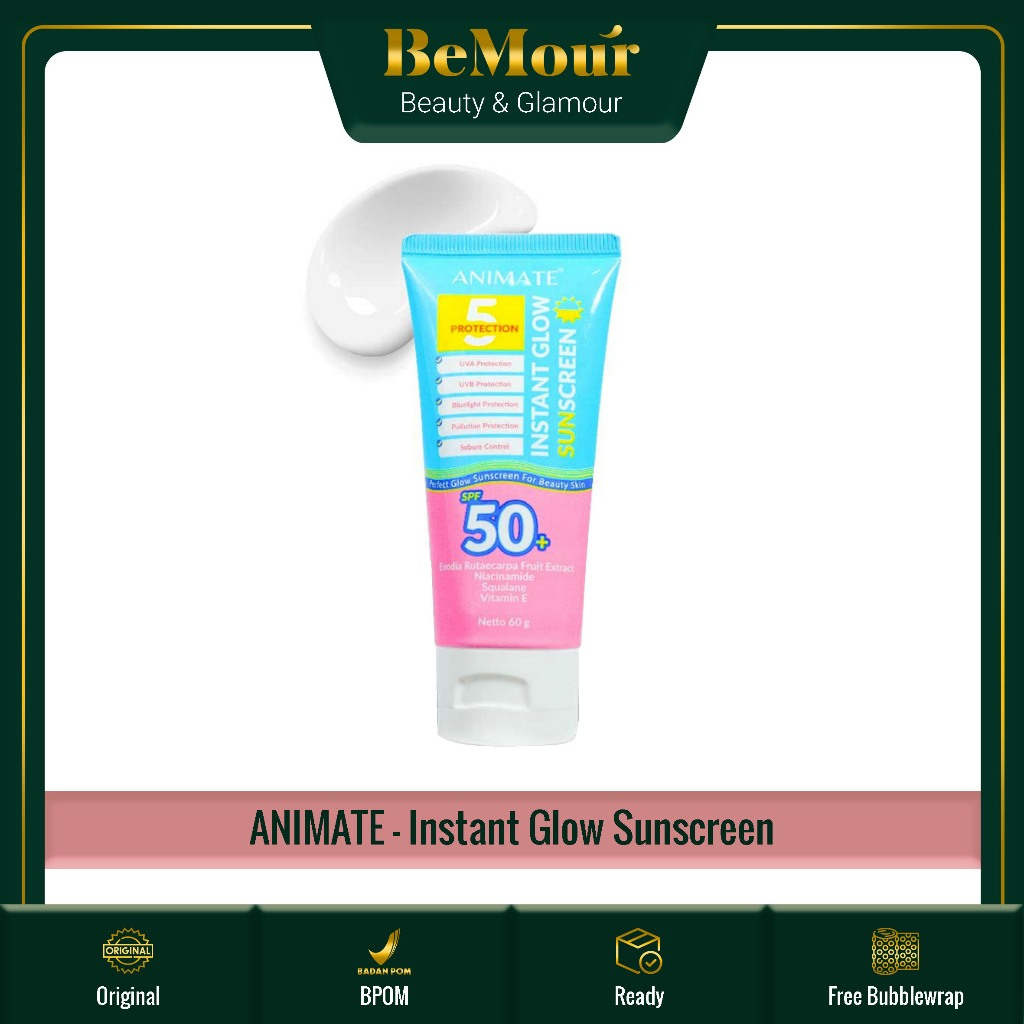 Jual ANIMATE - INSTANT GLOW SUNSCREEN 5 PROTECTION ( 60 g ) - Sunscreen ...