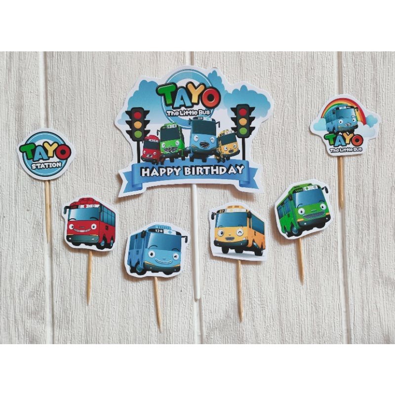 Jual dekorasi kue cake topper hiasan kue ulang tahun tema tayo the ...
