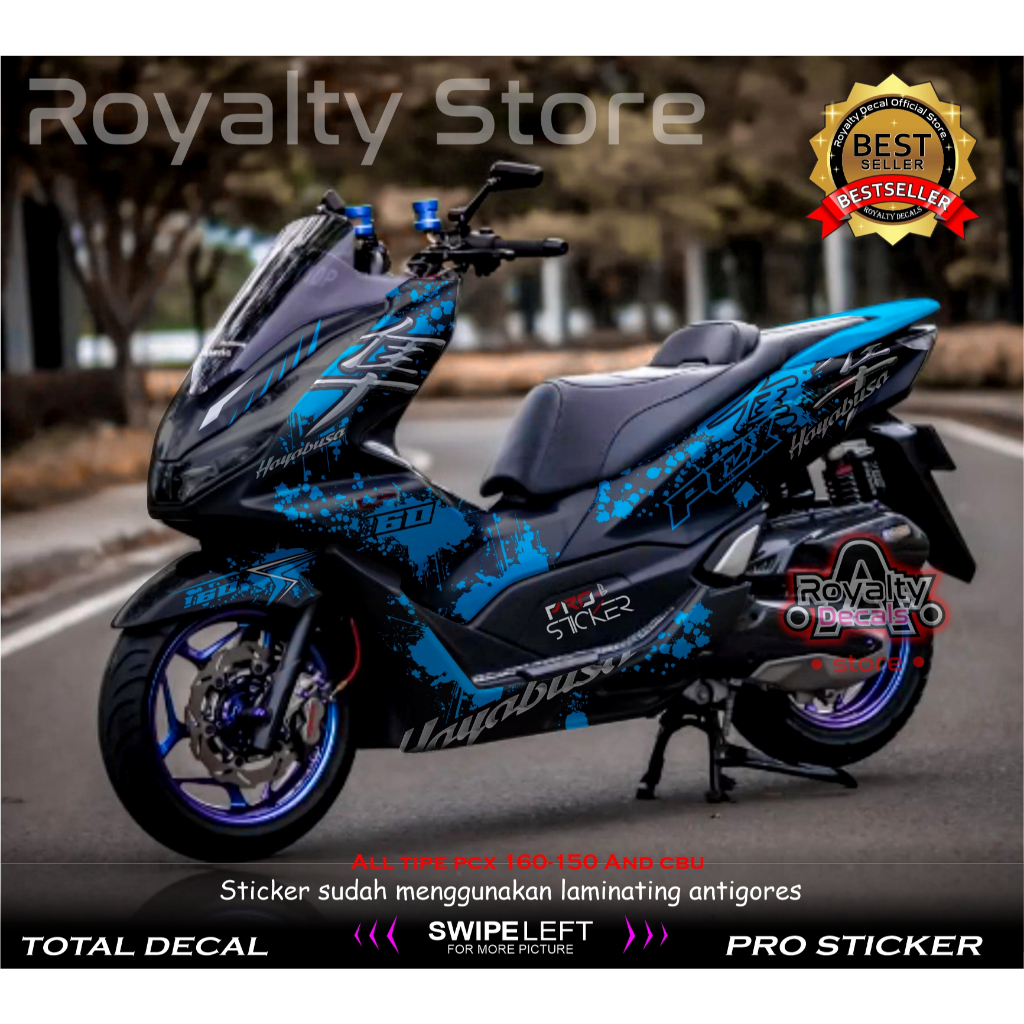 Jual Decal Stiker Pcx 160 / 150 fullbody hayabusa sticker pcx 160 full ...