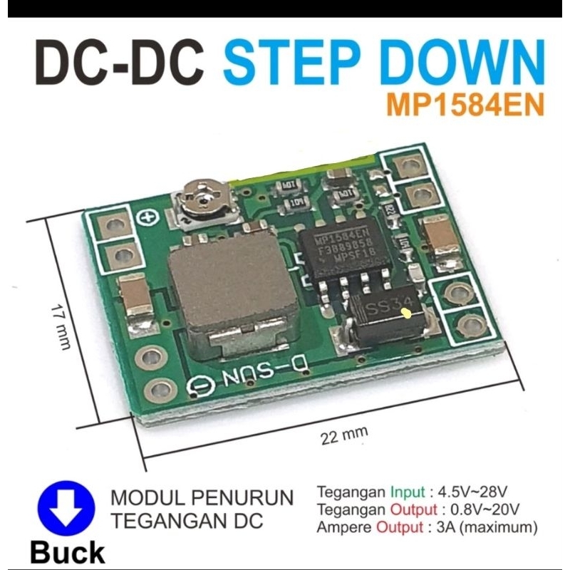 Jual Step Down MP1584 Adjustable 3A Buck Converter | Shopee Indonesia